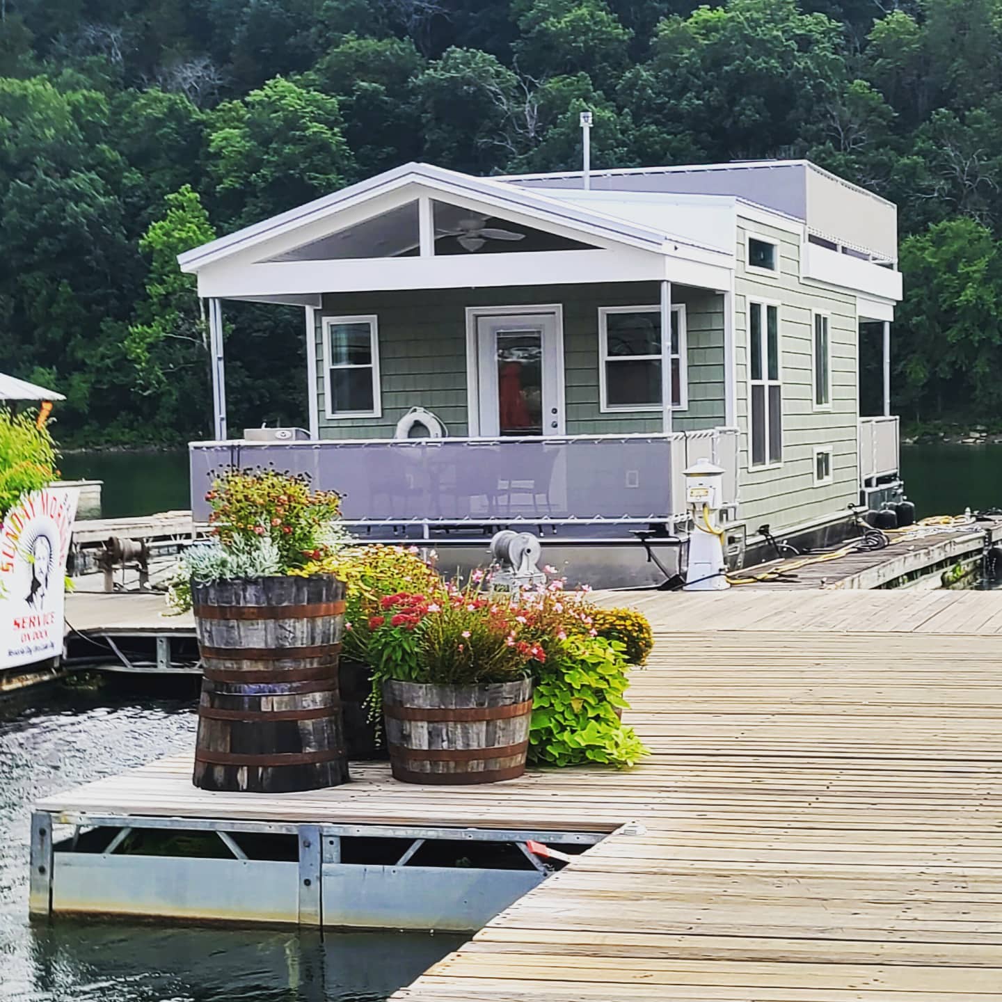 Green Tiny Houseboat