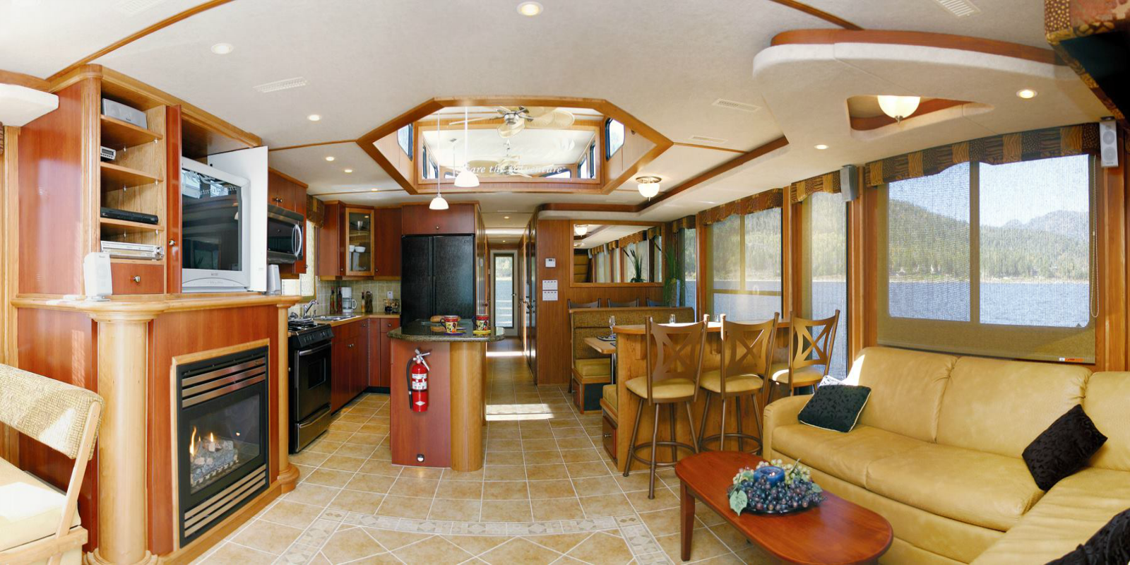 Solarpowered Houseboat Boasts Spectacular Interior Design